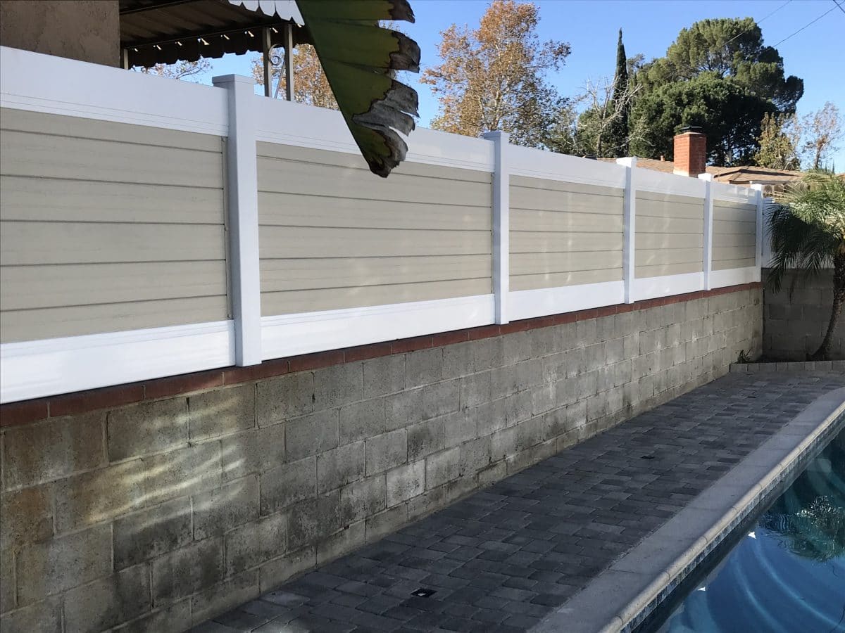 Wall Topper Privacy Vinyl Fence - Vinyl Fence 4 Less